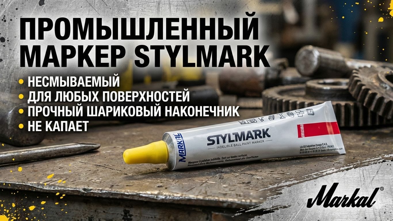 MARKAL® STYLMARK®: ПРОМЫШЛЕННЫЙ МАРКЕР-ТЮБИК ДЛЯ ЛЮБЫХ ПОВЕРХНОСТЕЙ
