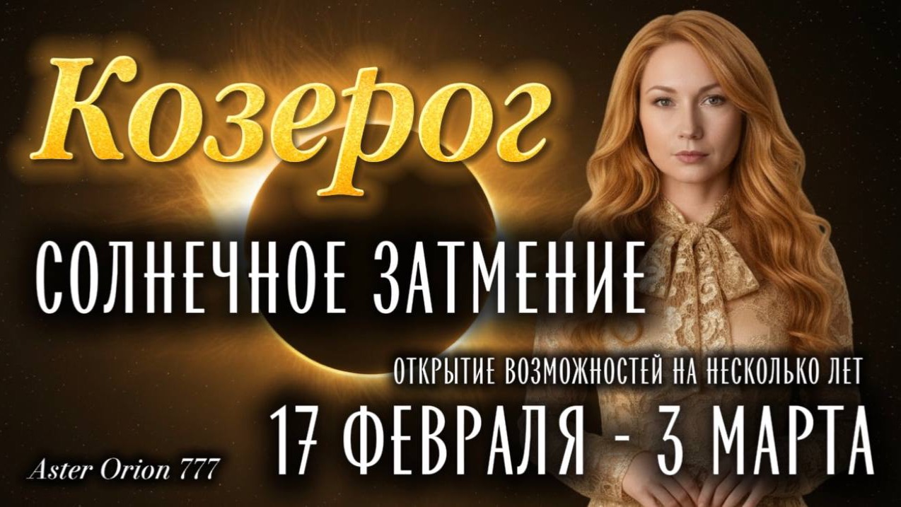 ♑️ КОЗЕРОГ ❤️🔥СОЛНЕЧНОЕ ЗАТМЕНИЕ❤️🔥❗️17 ФЕВРАЛЯ - 3 МАРТА❗️ГЛОБАЛЬНЫЕ ПЕРЕУСТАНОВКИ ЖИЗНИ🎉