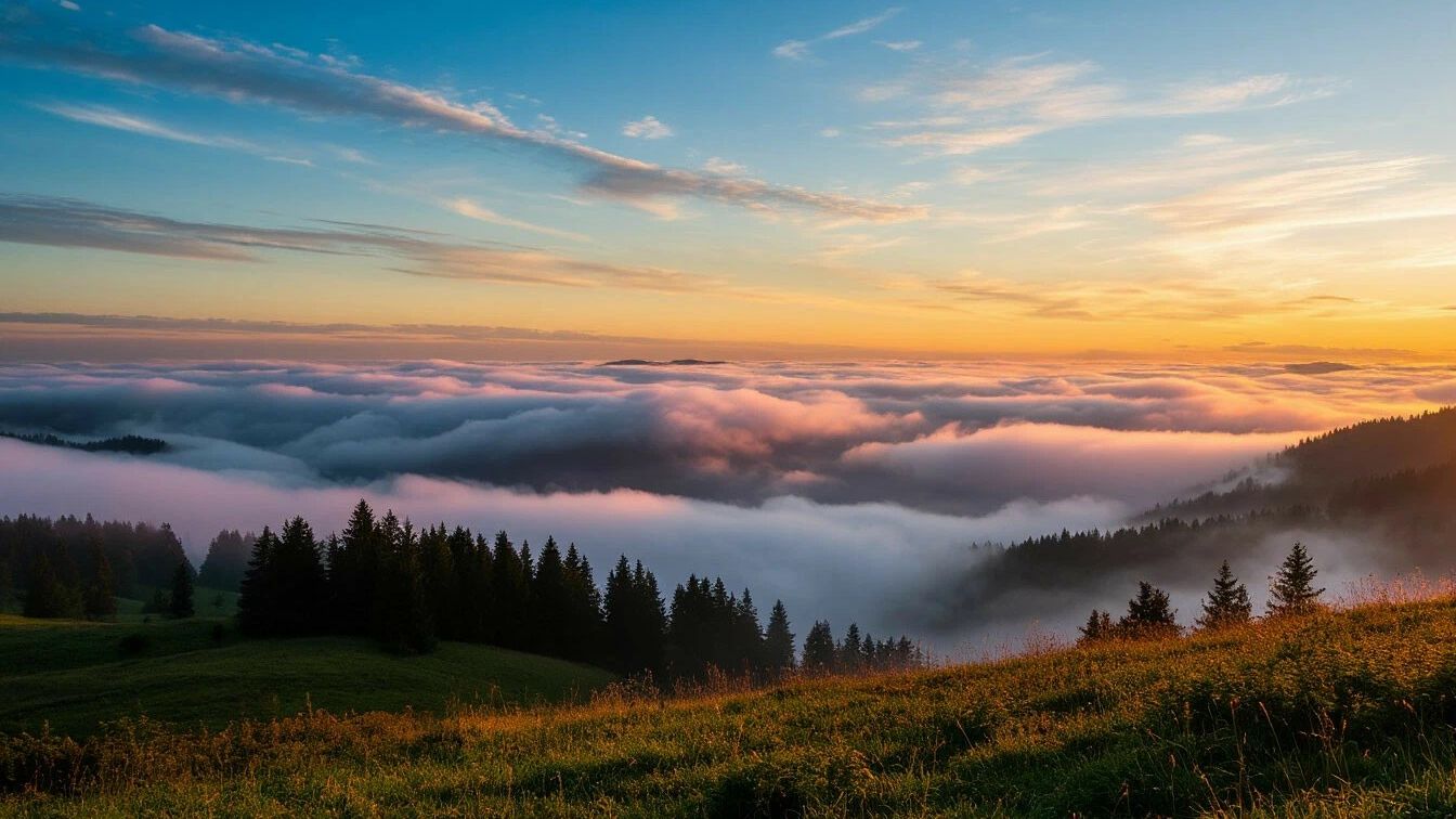 Утро словно среди облаков