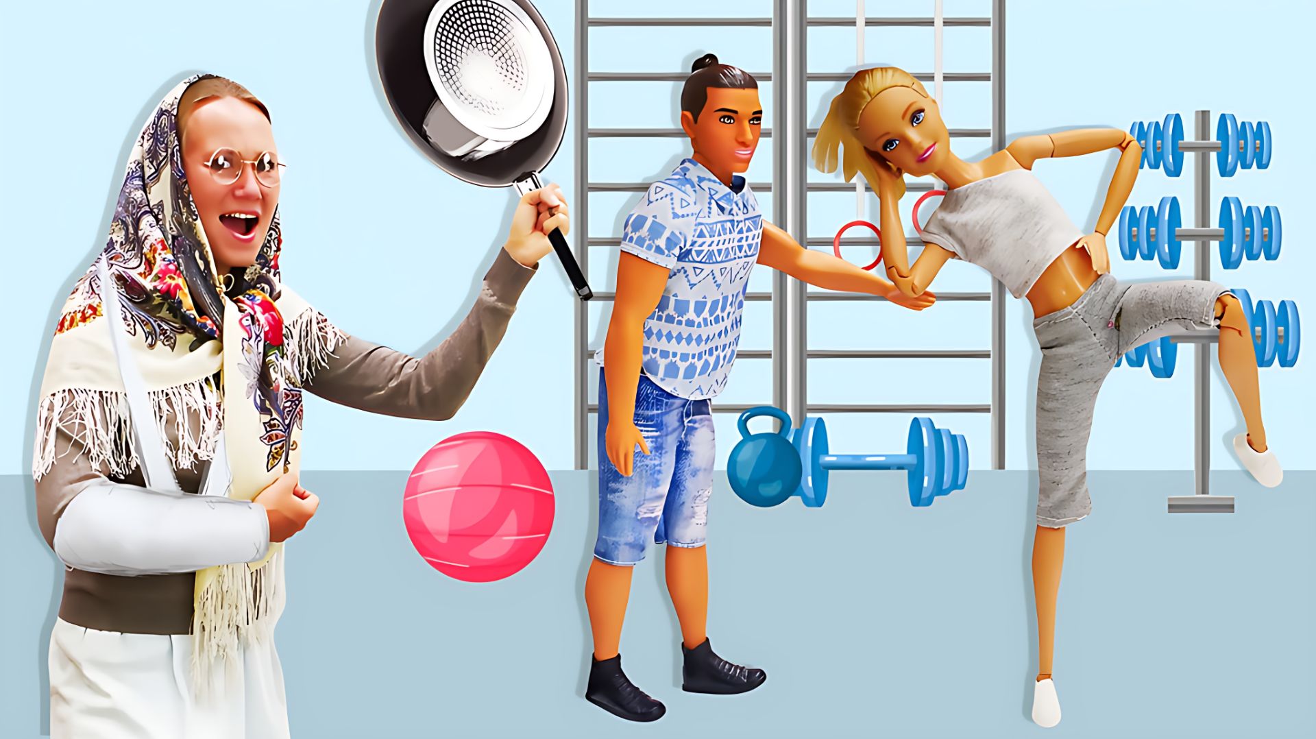 БАБА МАНЯ РАСКОРМИЛА БАРБИ ДО КОШМАРА! 😱🍲 Барби СРОЧНО нужен ФИТНЕС ТРЕНЕР! 👵💪 | Видео для детей