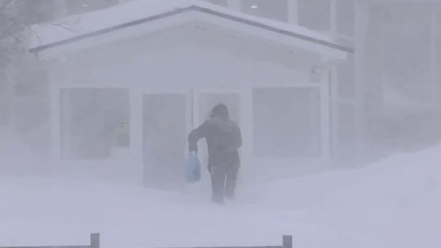 Сильная метель в Анадыре на Чукотке