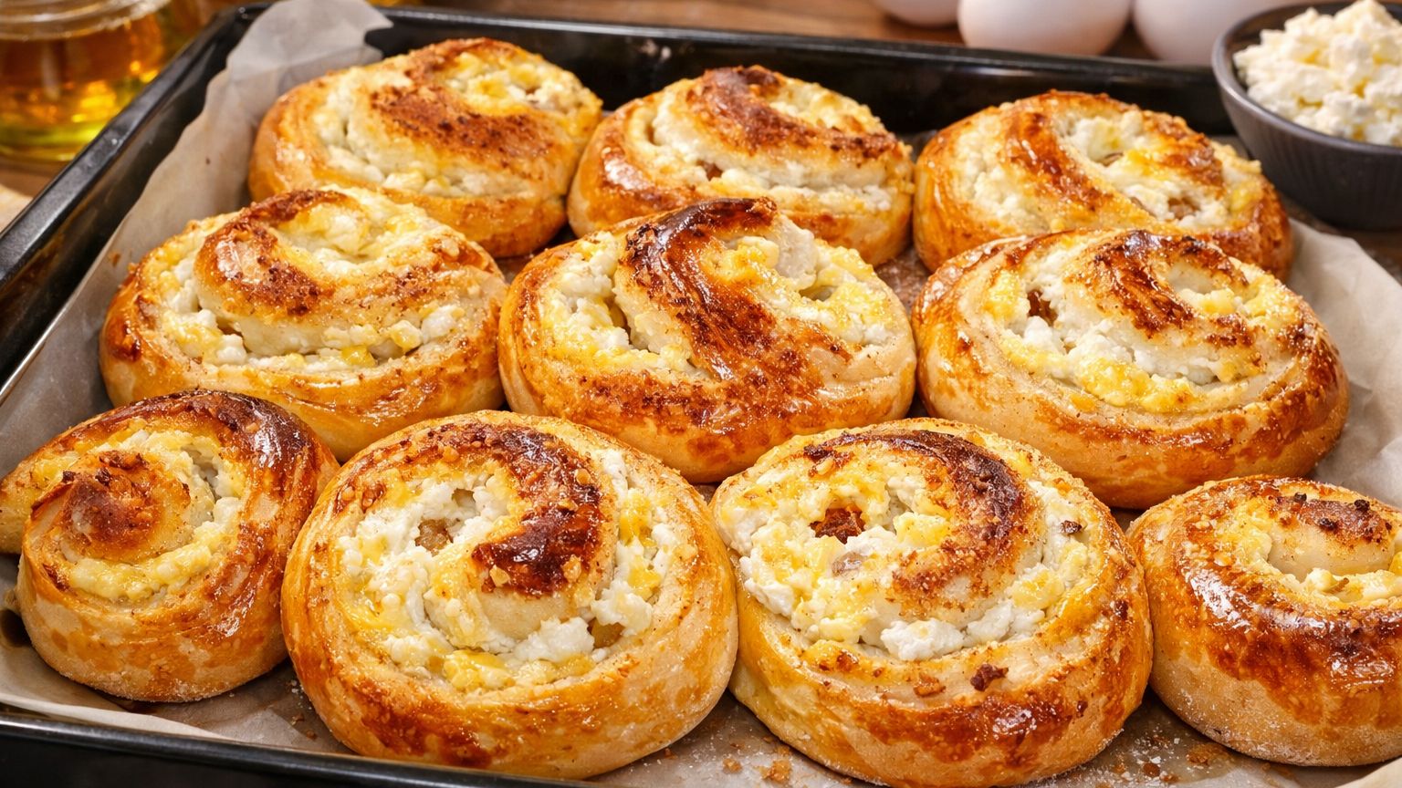 Мягкие булочки с творогом как пух! Нежное дрожжевое тесто + сочная начинка