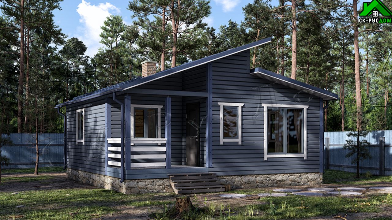 Одноэтажный дом 8 на 8