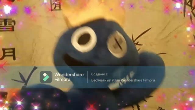 Синий радужный друг и Мимикью танцуют под рэп хаски Бандита