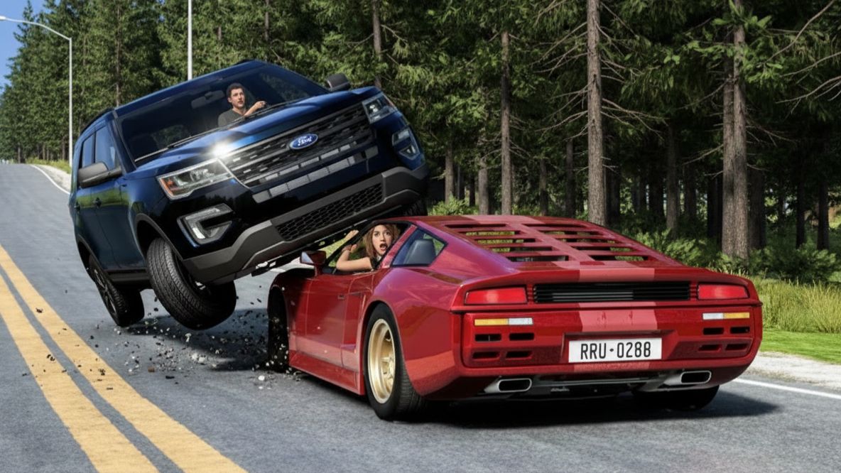 BeamNG Drive - Аварии внедорожников