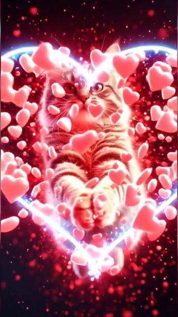 Котик посылает тебе любовь. Вжух. Пусть сбудется. #лайк #подпишись #ai #cat #cute #милота