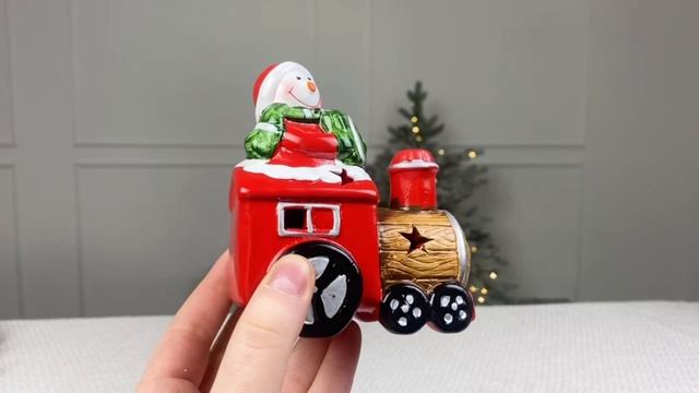 Светящаяся новогодняя фигура СНЕГОВИК В ПУТИ, керамика, 11 см, 1146578