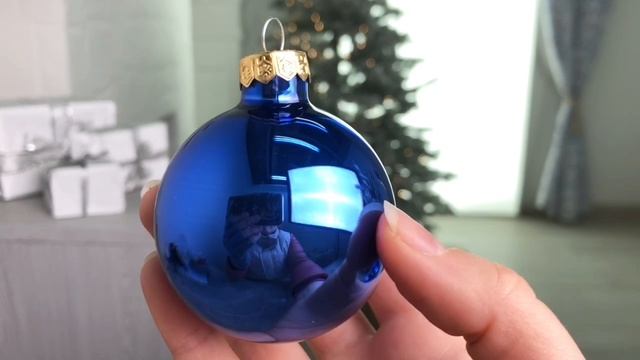 Набор стеклянных шаров матовых и эмалевых, цвет: королевский синий, 60 мм, упаковка 10 шт., 140480