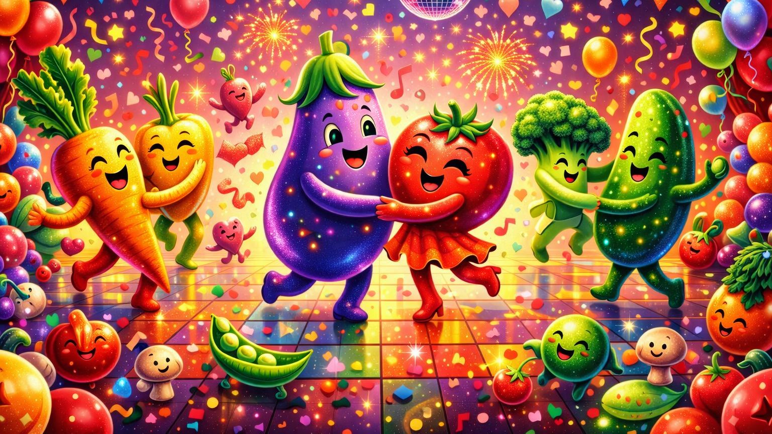 Танцующие овощи: витаминное ассорти для крох! 👶🥗 Анимация, которая дарит море радости! 🎉🍅