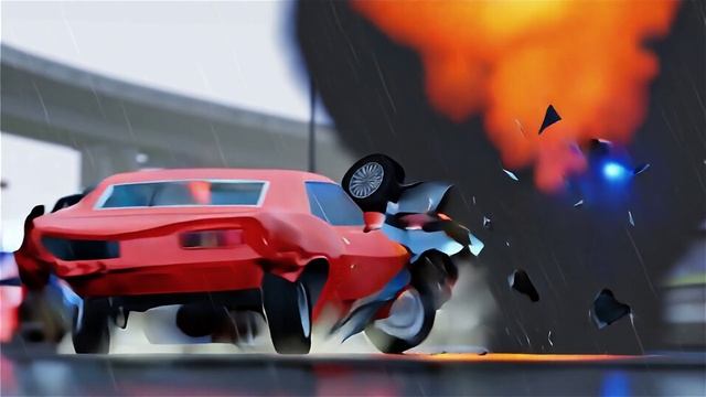 Экшен крутой аварии в игре BeamNG.drive в красочных тонах отличной графики #1