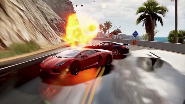 Экшен крутой аварии в игре BeamNG.drive в красочных тонах крутой графики #4 на скоростной трассе