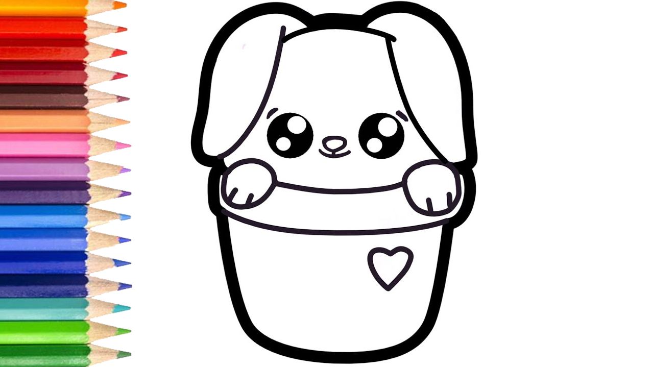 Мультик - раскраска для детей ЗАЙЧИК. Учимся как нарисовать ЗАЙЧИКА вместе с детьми