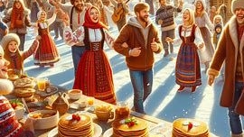 Широкая Масленица. 4-й день недели-Разгул. Красивая музыкальная открытка.