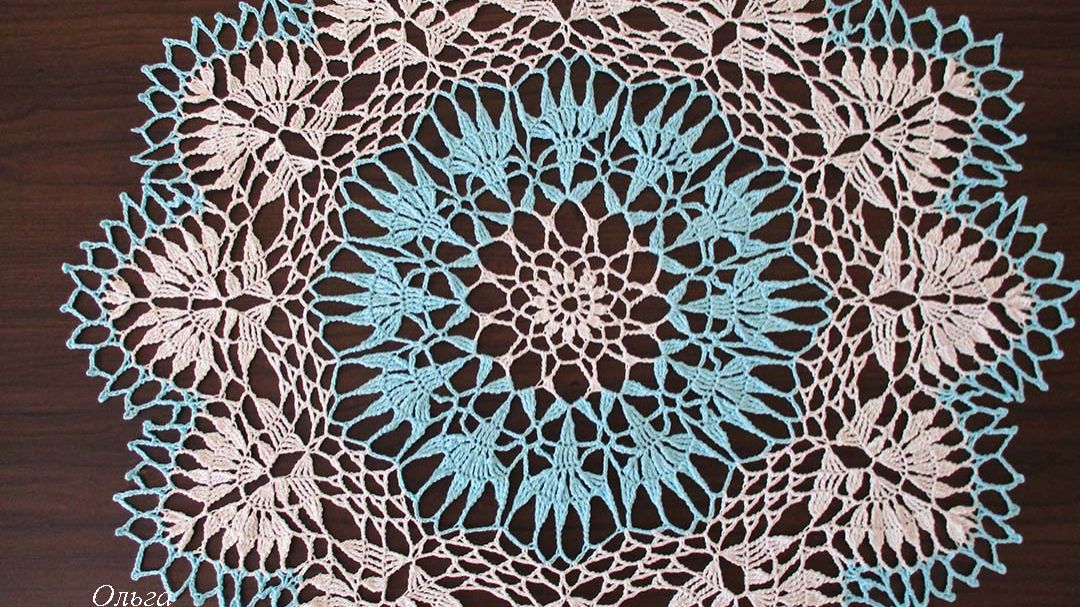 САЛФЕТКА "НЕЗАБУДКИ" . ЧАСТЬ 2