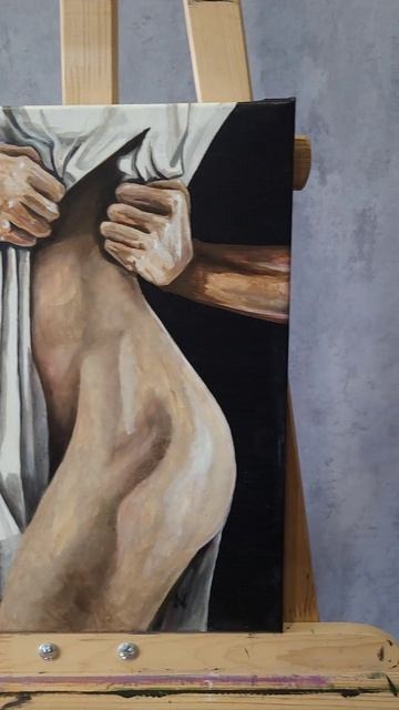 Девушка маслом