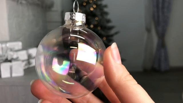 Набор стеклянных шаров, прозрачный перламутр, 60 мм, 10 шт., 2000244