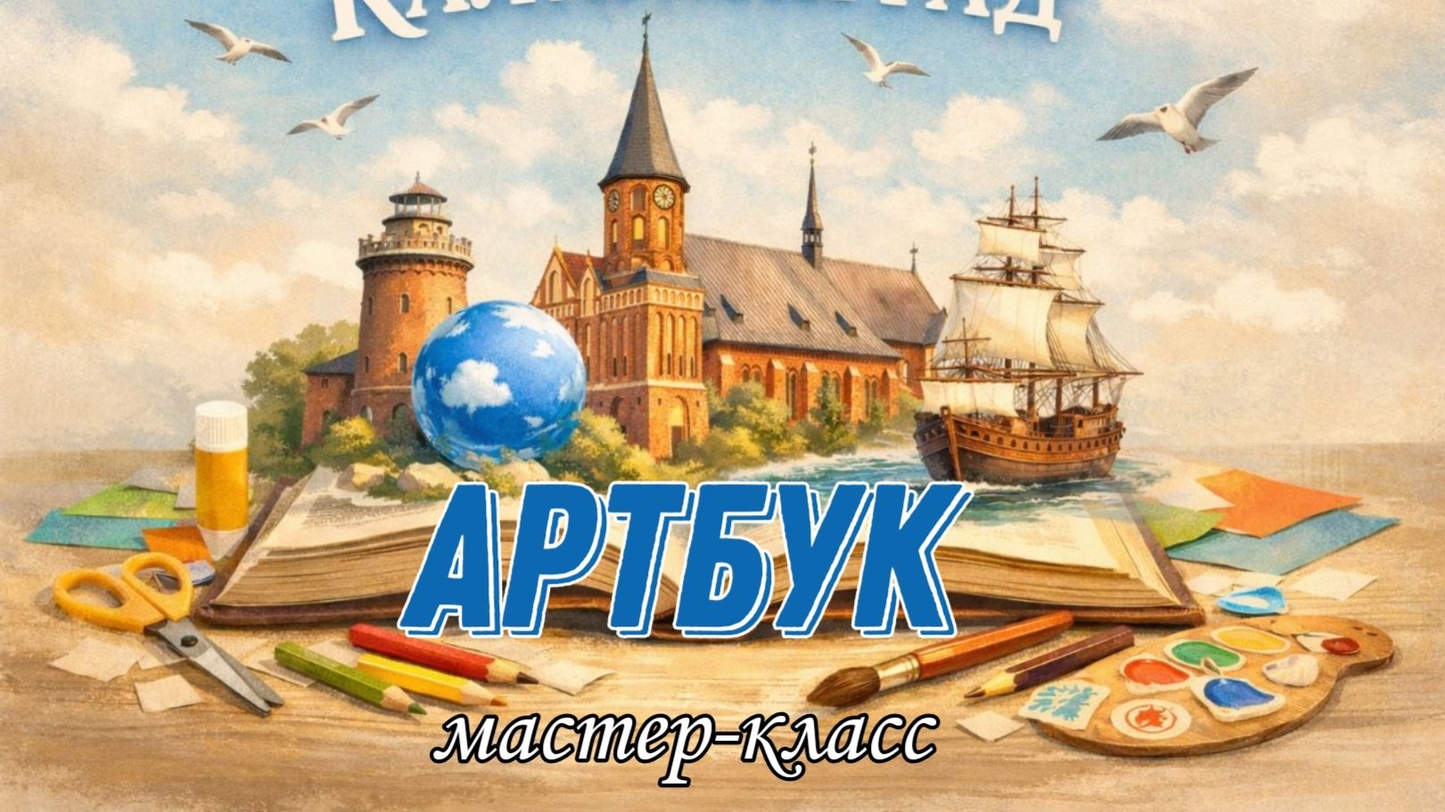 4 мастер-класс по артбуку "Калининград" (8,9 разворот)