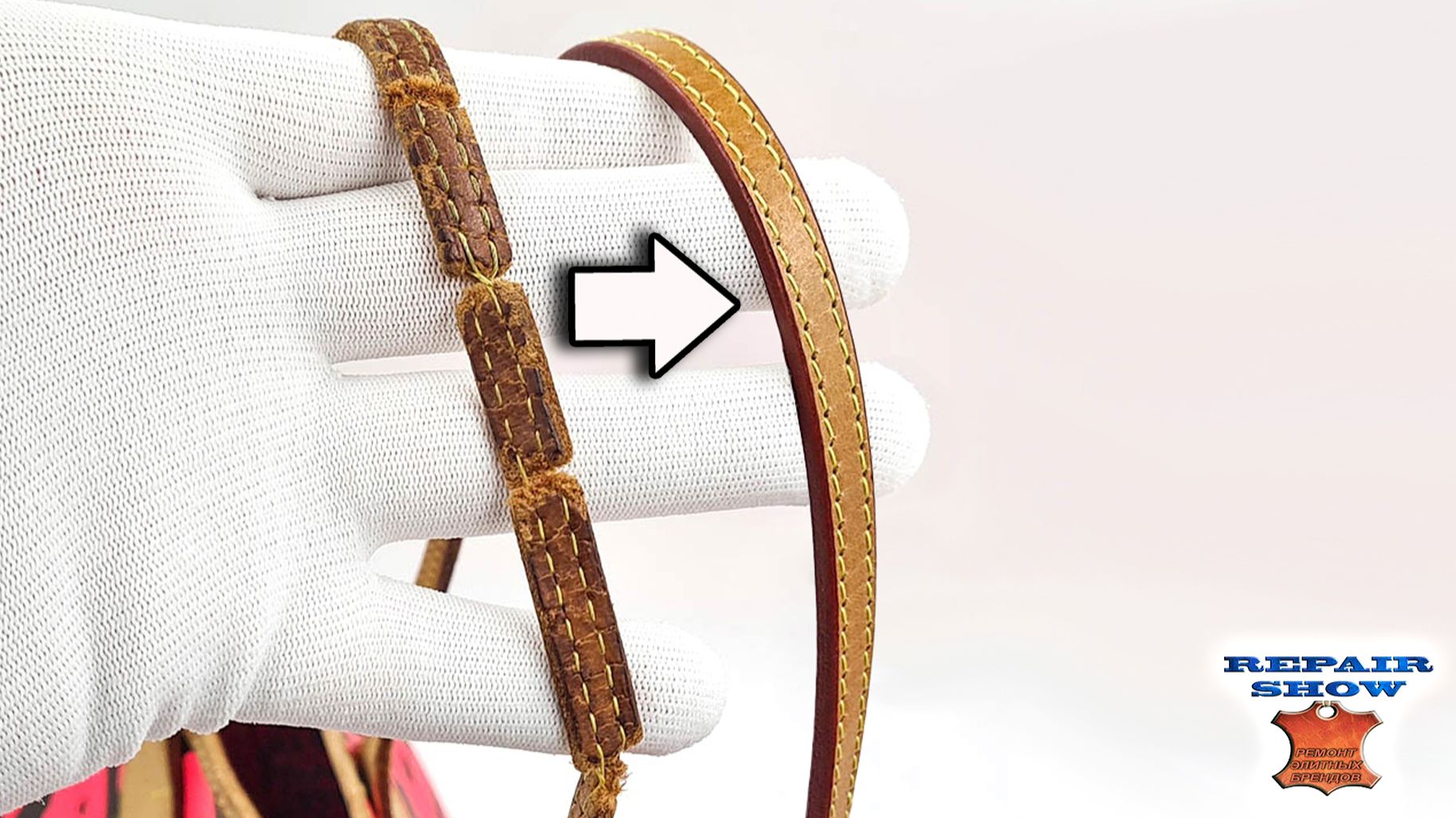 Замена кожи и ручек сумки и окантовки Louis Vuitton Neverfull