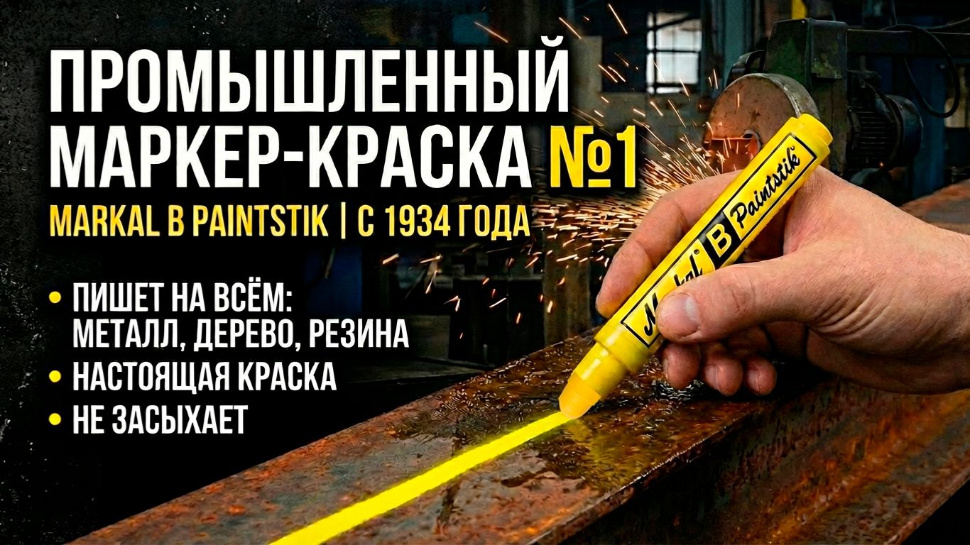 MARKAL B PAINTSTIK: ПРОМЫШЛЕННЫЙ МАРКЕР-КРАСКА №1 С 1934 ГОДА