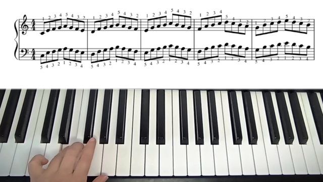 Упражнение №1 Ш. Ганона на развитие беглости пальцев.