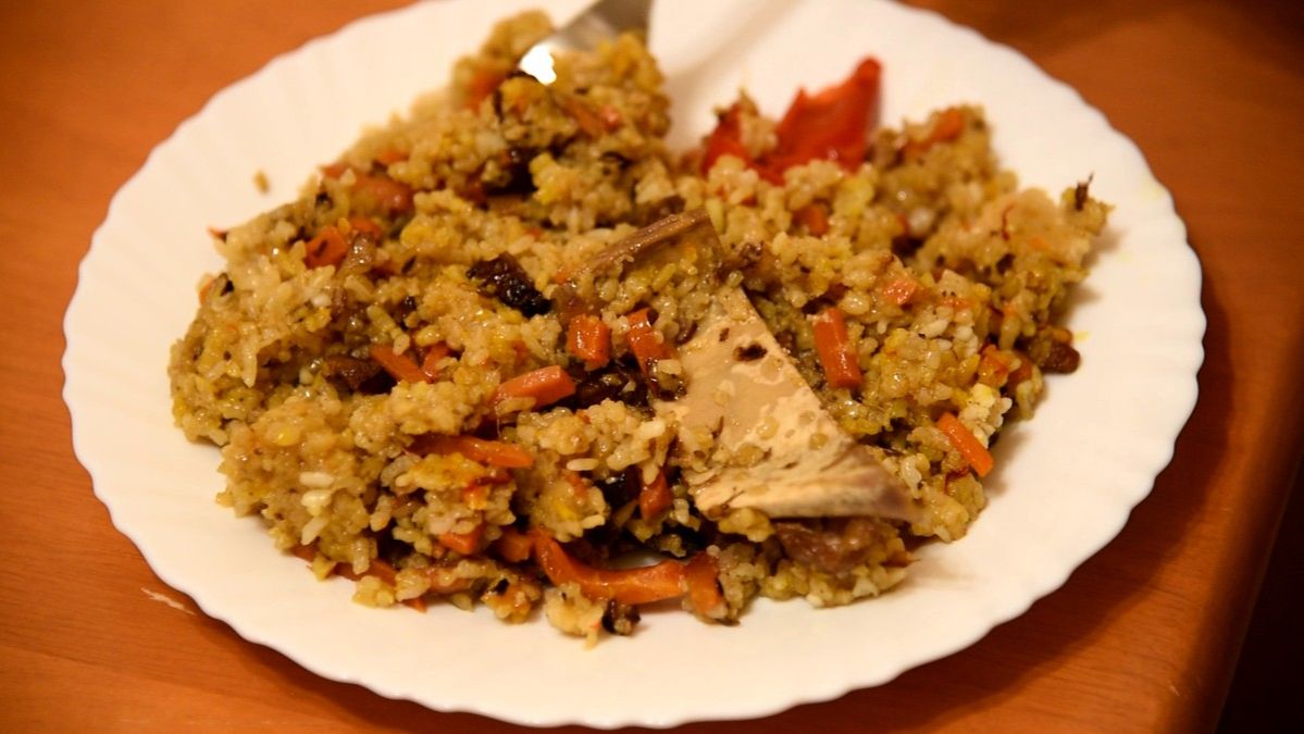 Делаем узбекский плов в казане. Рецепт Сталика.