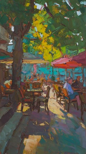 Летнее уличное кафе (картина #1071) / Арт-студия Нормова