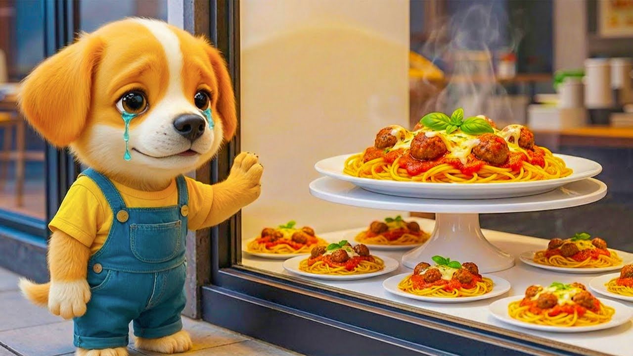 Щенок хотел пасту «Педжетти», но у него не было денег — сладкий подарок от родителей! 💝🍝