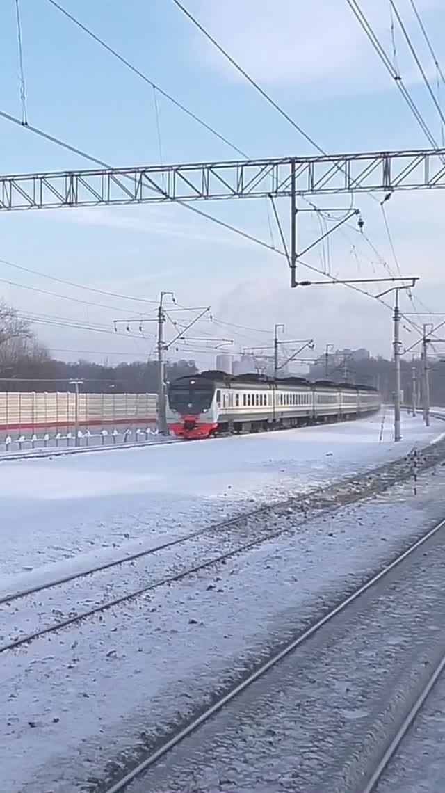 Электропоезд ЭД4М-0477 (ЦППК) пригородный поезд № 6725/6726 Крутое — Лесной Городок.