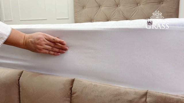 Распаковка наматрасника German Grass из 100% хлопка с эластичной юбкой-сеткой COTTONWASH GRASS