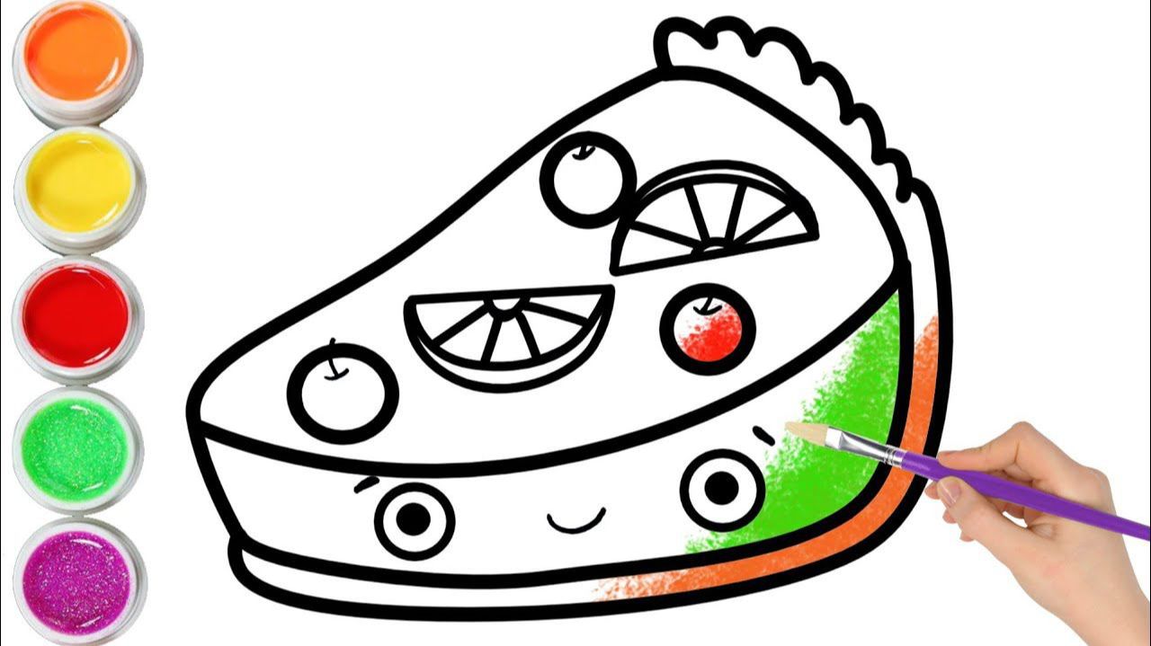 Мультик для детей- как нарисовать ТОРТ для детей / Раскраска и рисунок ТОРТ для детей