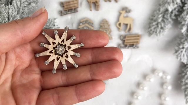 Набор елочных игрушек ВУДИ ШАЙН, дерево, 3-5 см, 12 шт., DH8023670