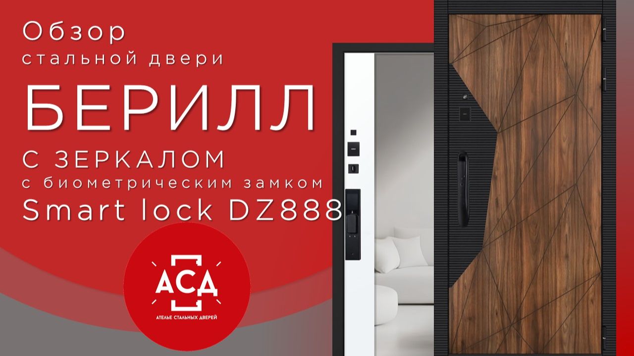 Берилл с зеркалом c биометрическим замком Smart lock DZ888