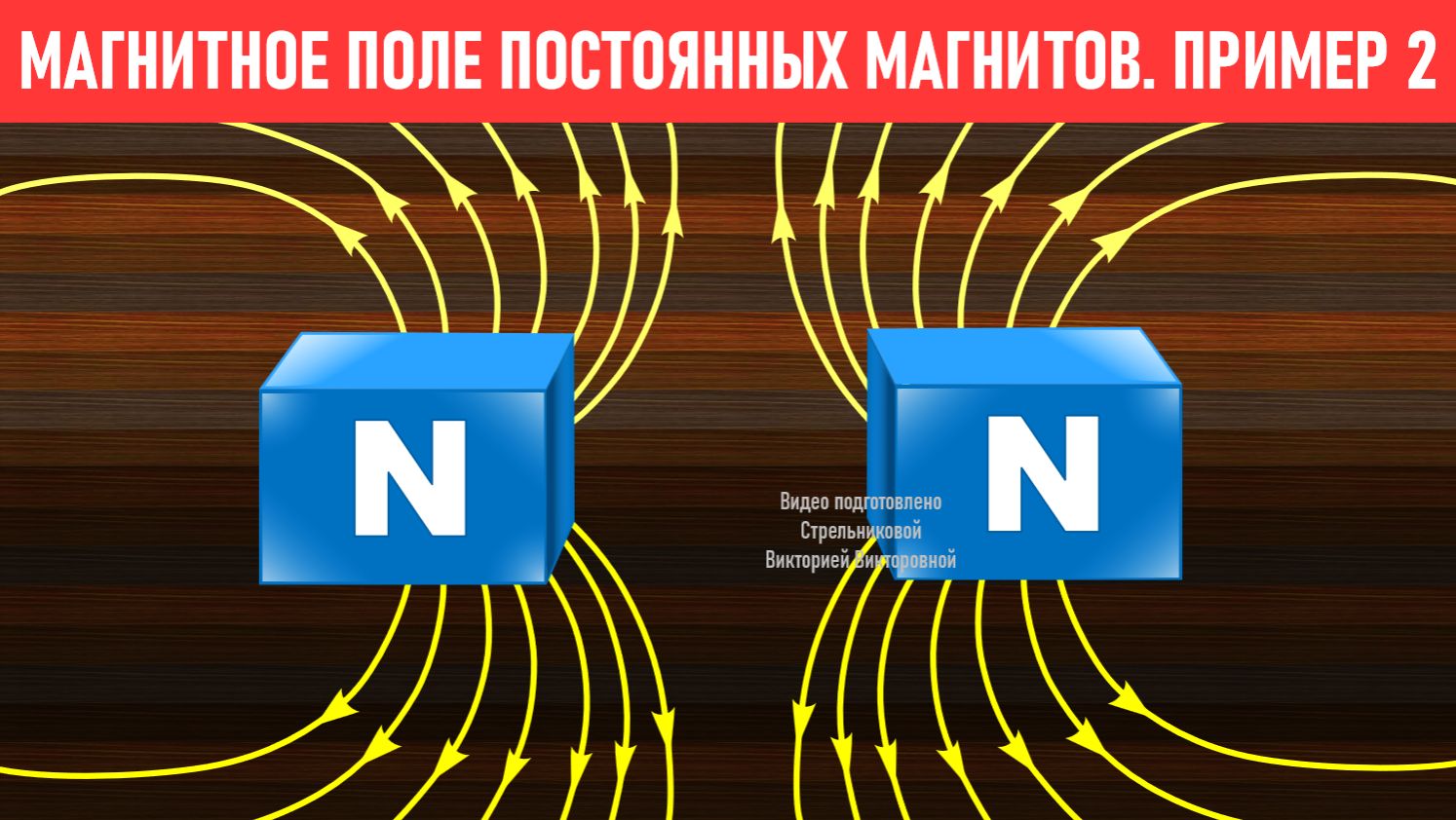 Анимация по физике. Магнитное поле постоянных магнитов. Пример 2.