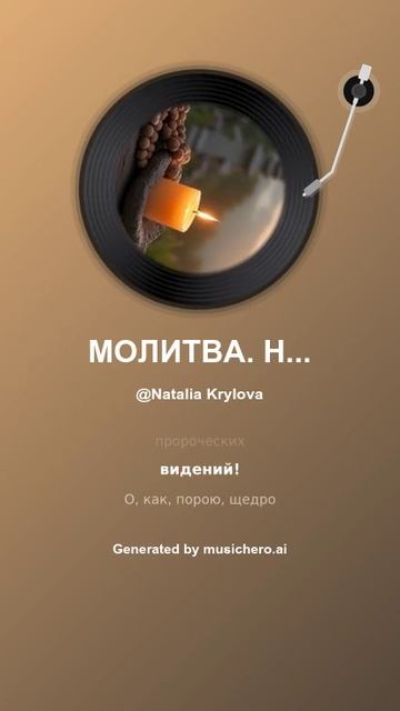 МОЛИТВА. На стихи  Татьтяны Кайсаровой