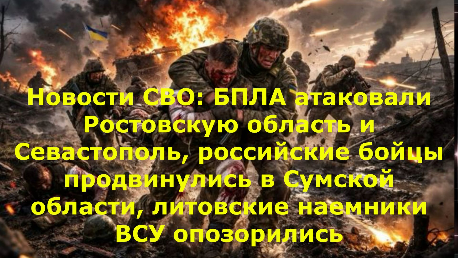 Новости СВО: БПЛА атаковали Ростовскую область и Севастополь, российские бойцы продвинулись в Сумско