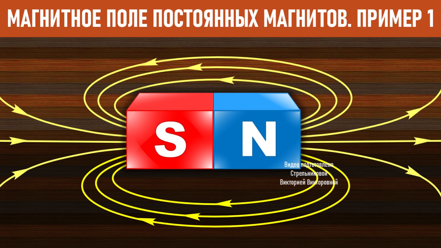 Анимация по физике. Магнитное поле постоянных магнитов. Пример 1.