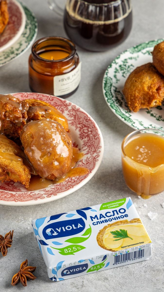 Пончики с грушей а карамелью