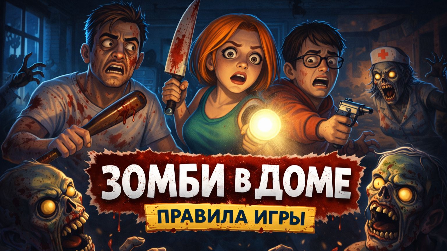 Зомби в доме — правила настольной игры | Как играть в Зомби в доме (обзор и объяснение)