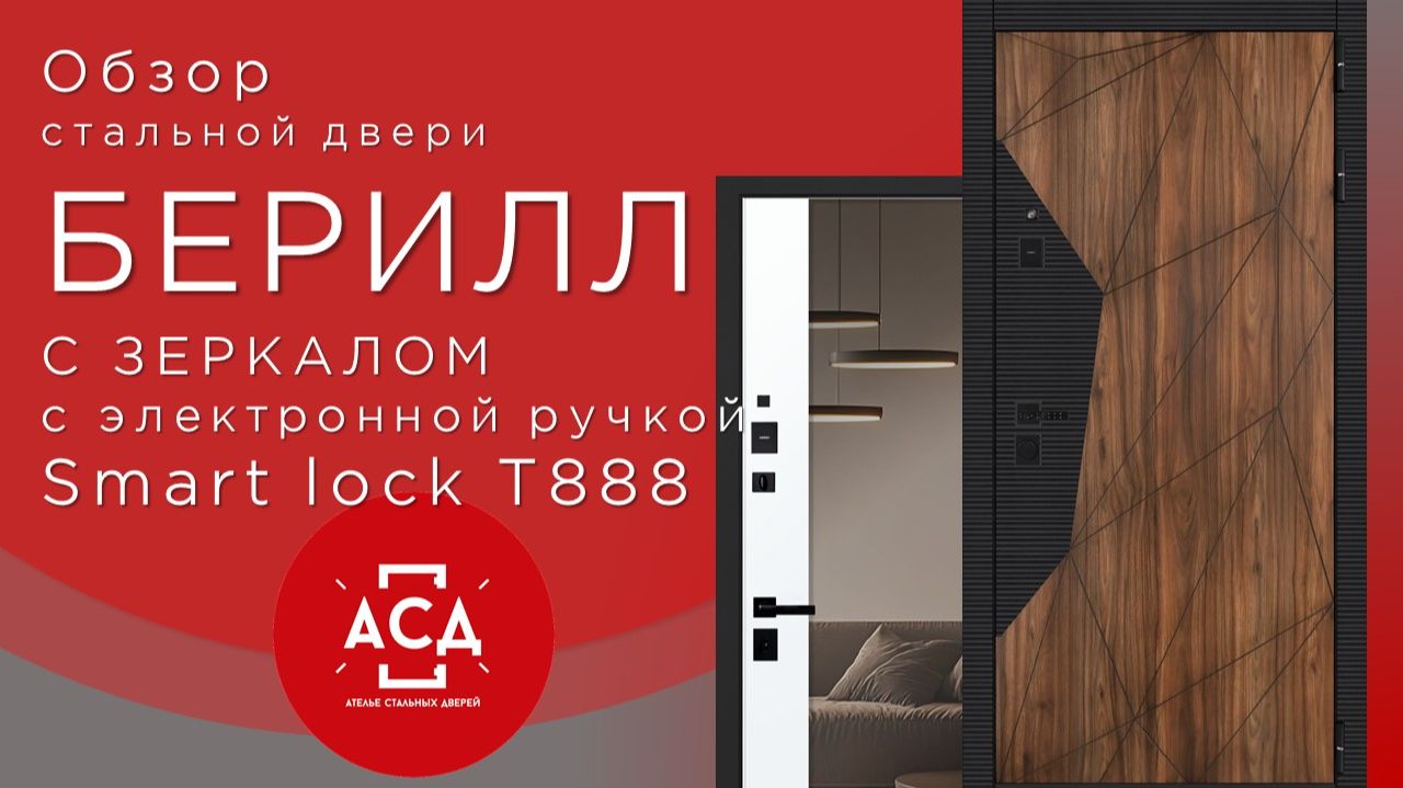 Берилл с зеркалом c электронной ручкой Smart lock T888