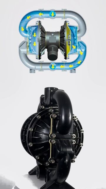 Мембранный пневматический насос AEC50 со створчатым клапаном для жидкостей с крупными включениями