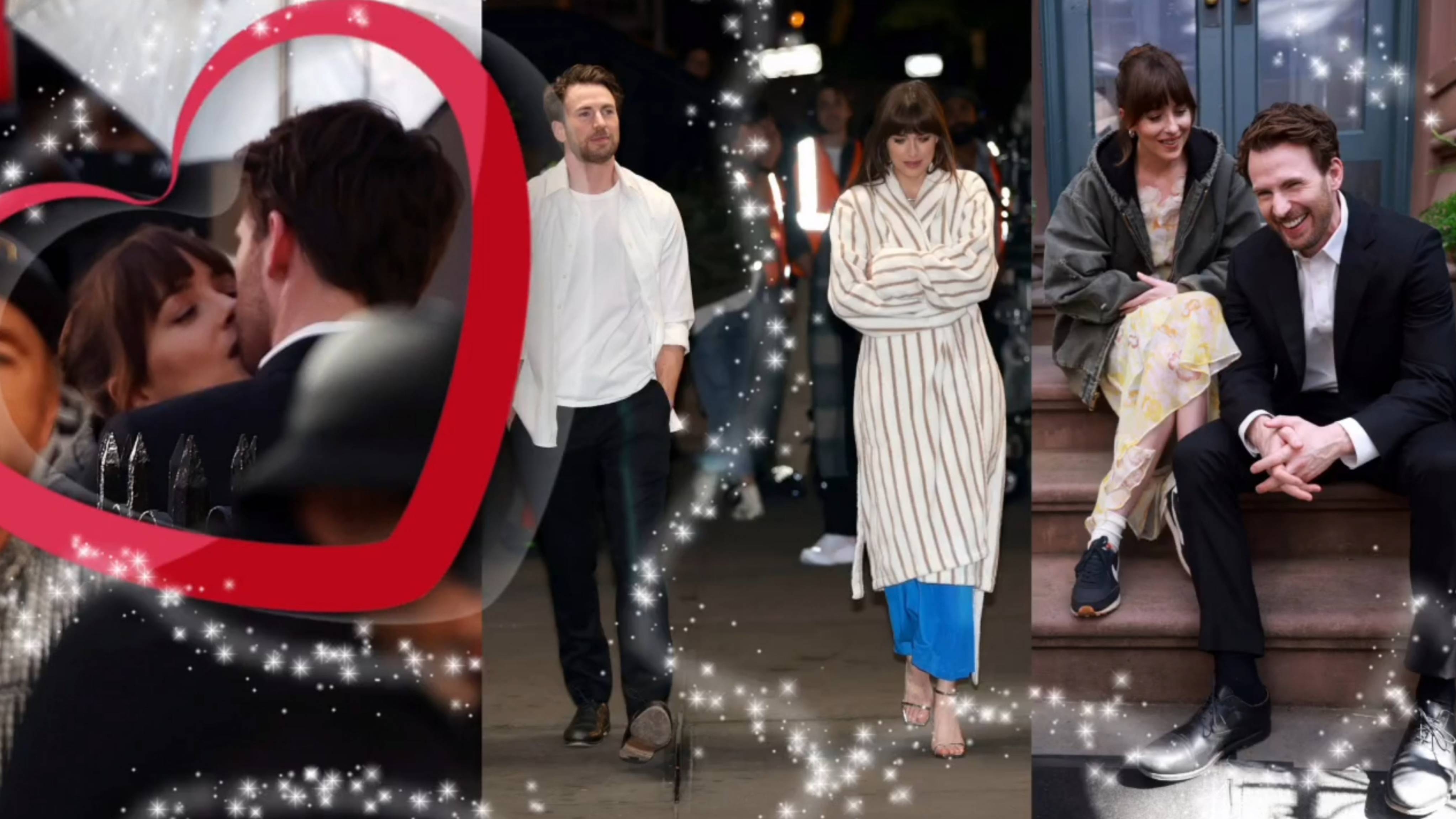 🥰 ДАКОТА ДЖОНСОН И КРИС ЭВАНС ЦЕЛУЮТСЯ НА СЪЁМКАХ ФИЛЬМА "МАТЕРИАЛИСТКА", 2024 ❤️