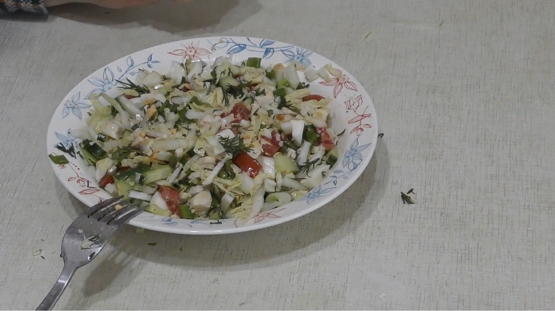 Полезный завтрак, едим и худеем, салат.