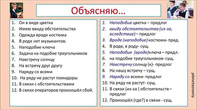 7 кл. Слитное и раздельное  написание производных предлогов.
