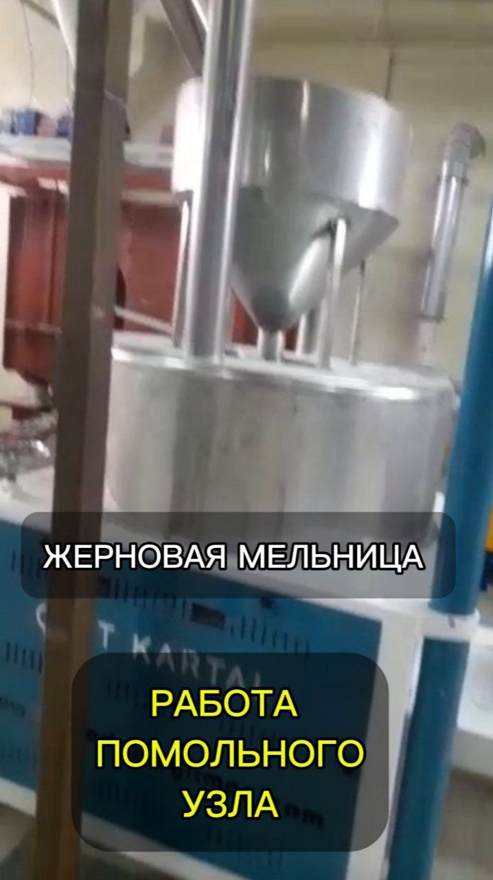 Мельница для зерна с жерновой системой помола