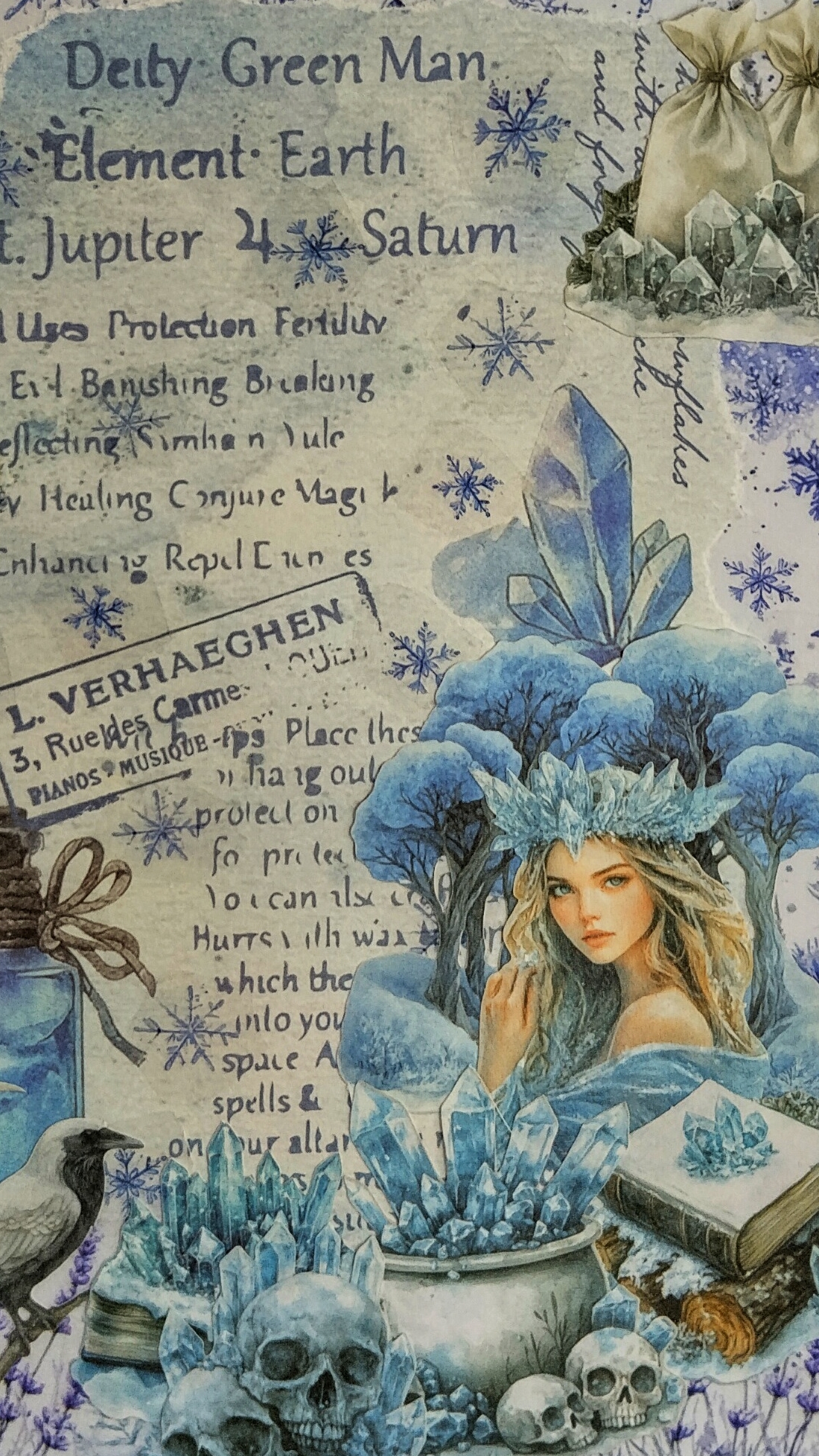 «Смертельный холод»❄️🧊💀 #скрапбукинг #зима #снег #цветы #магия #холод #фэнтези #творчество