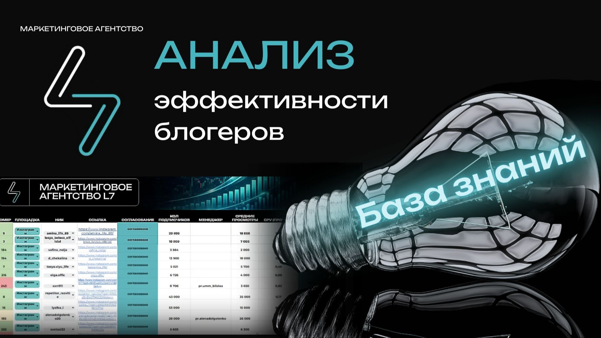 Анализ эффективности блогеров