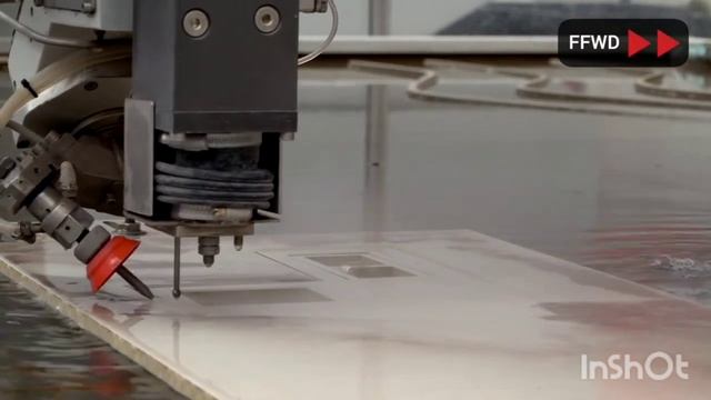 Intermac Primus L-Shaped Ceramic Top | Изготовление Г-образной столешницы с занижением