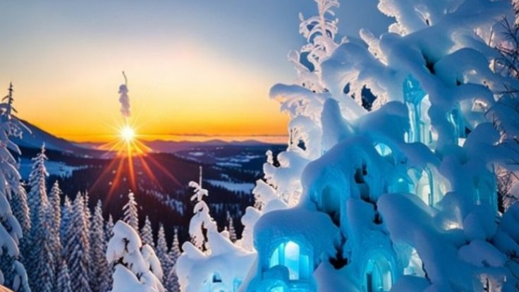 Снежное февральское утро. Самая лучшая музыкальная открытка с песней.