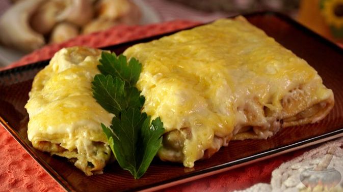 ЗАПЕЧЁННЫЕ БЛИНЧИКИ С ГРИБАМИ