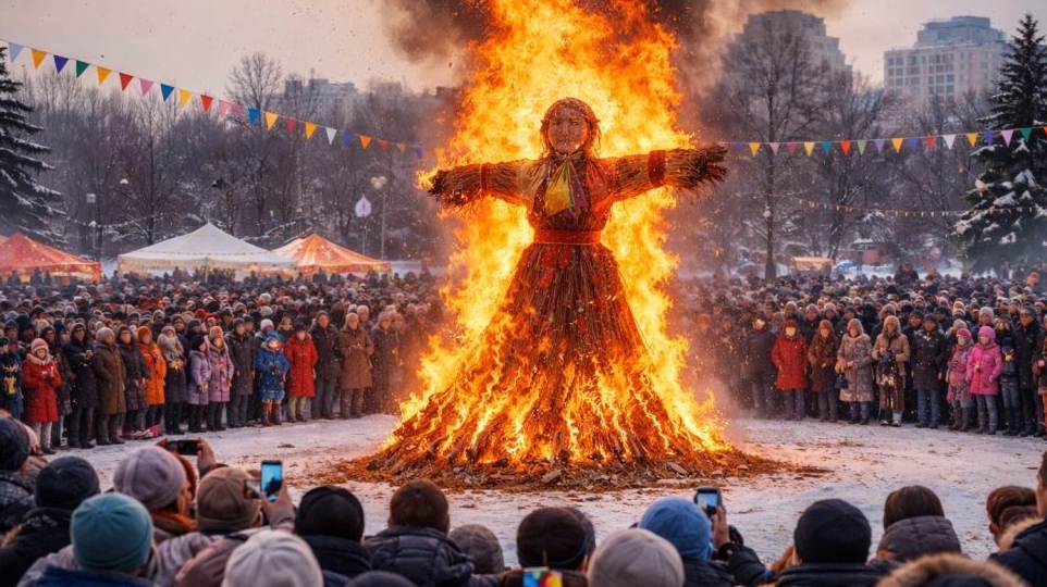 Последний день Масленицы.Проводы зимы. Прощёное воскресенье. Красивая музыкальная открытка.